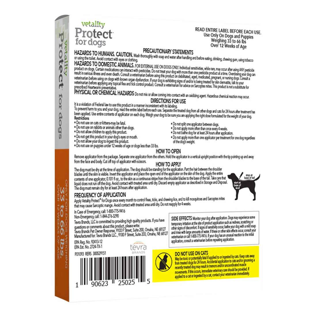 Vetality Protect F&T Topicals for Dogs 33-66 Pounds, 3 Doses | Pet ...