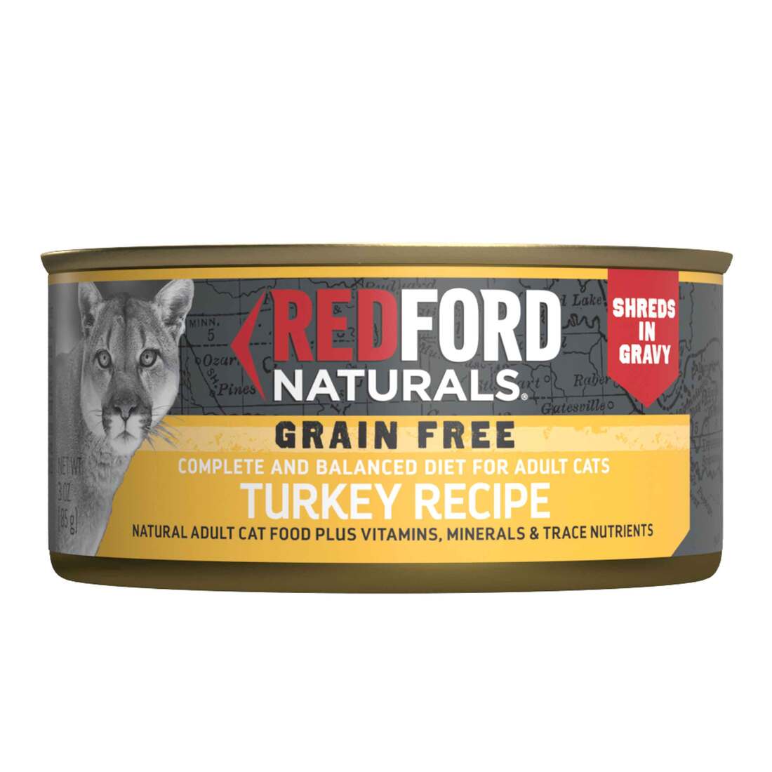 Redford Naturals Natural Wet Cat Food, Adult Grain Free Turkey Shreds ...