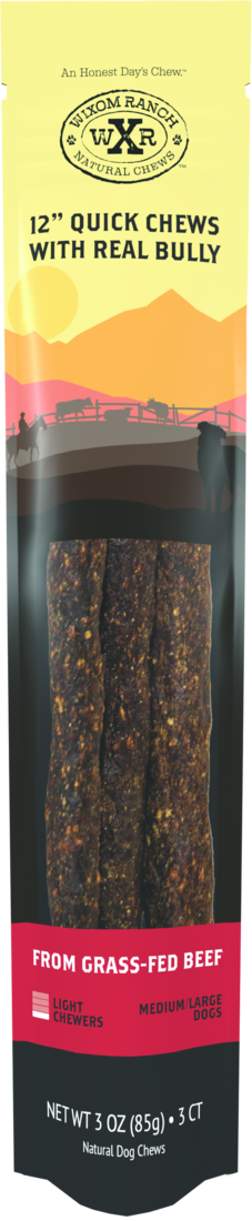 Wixom Ranch Natural Chews Bully Quick Chew, 12 Inches, 3 Count | Pet ...